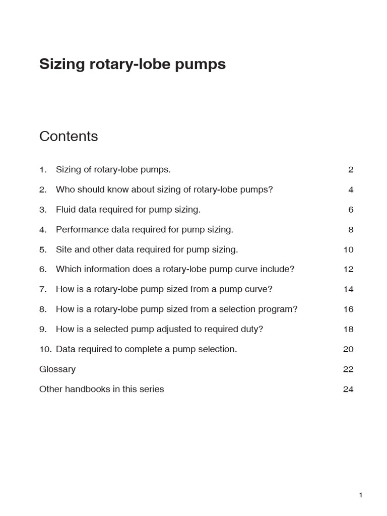 Sizing Rotary-Lobe Pumps | PDF