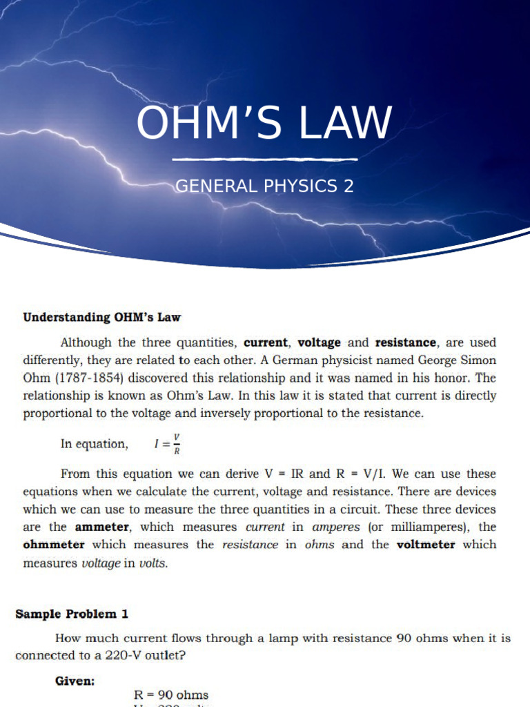 Lesson3 Ohms Law | PDF