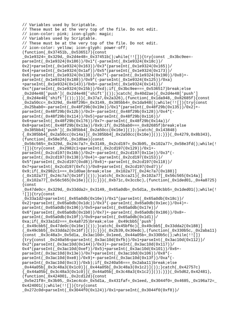 Variables Used by Scriptable. | PDF