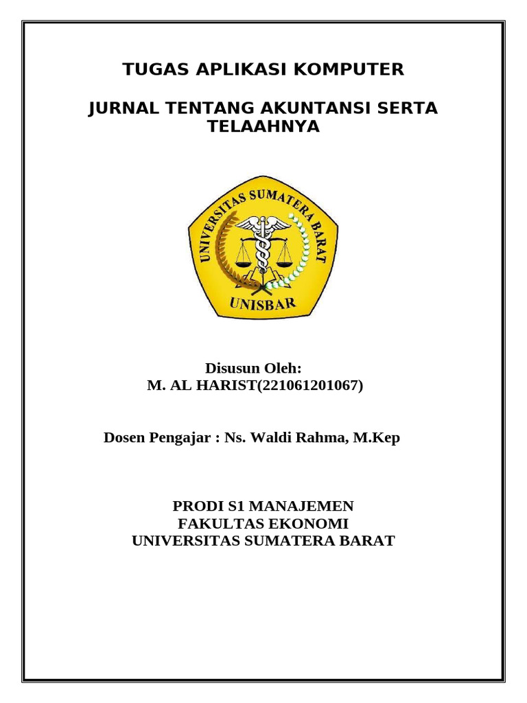 Cover Tugas Aplikasi Komputer | PDF