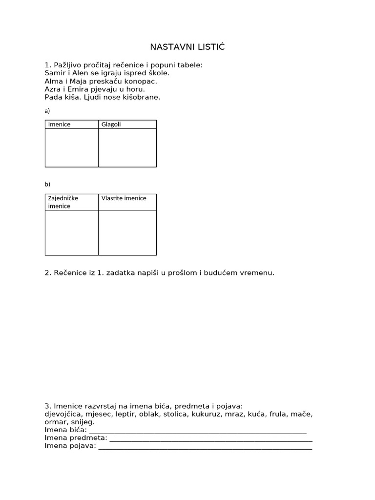 Nastavni Listi1 | PDF
