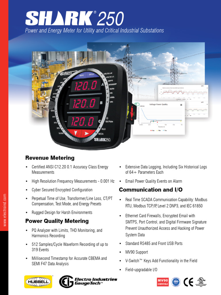 Shark 250 Cyber Secure Meter Brochure E169702 | PDF