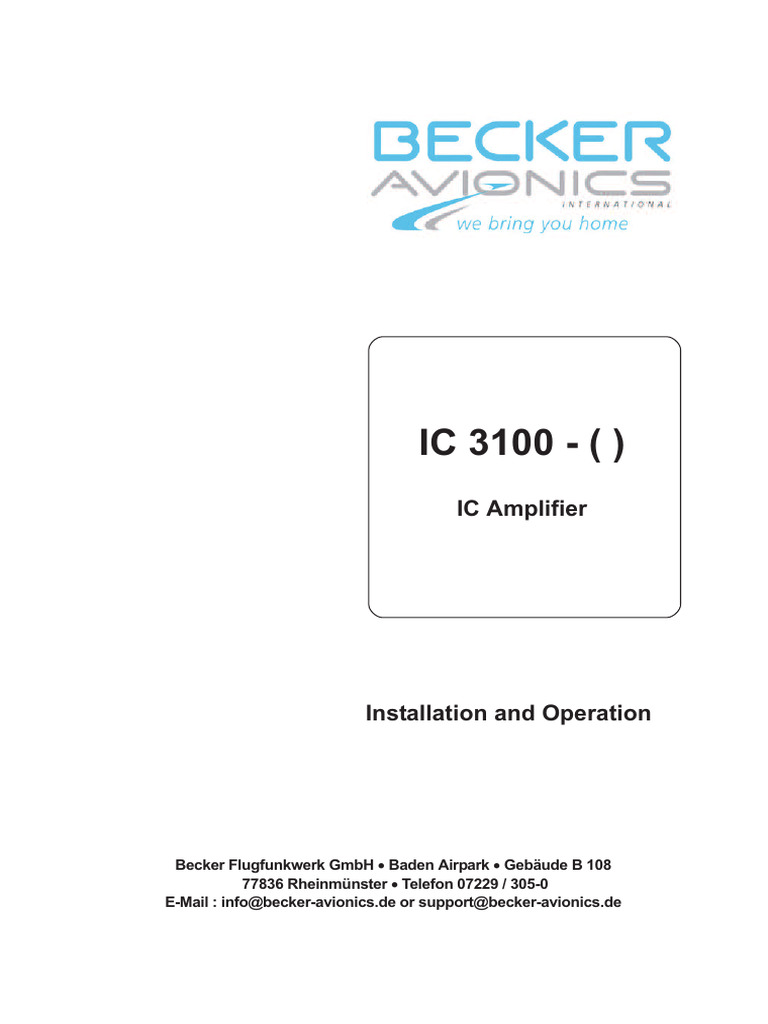 IC3100_Installation and Operation | PDF