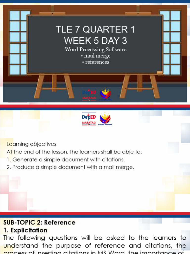 TLE 7 PPT WEEK 5 DAY 3 | PDF | Citation | Microsoft Word