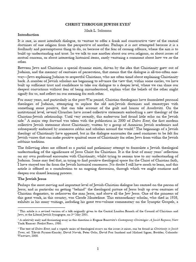 Christ Through Jewish Eyes | PDF