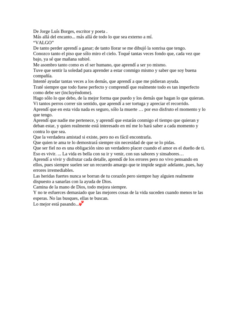 Valgo de Jorge Luís Borges | PDF