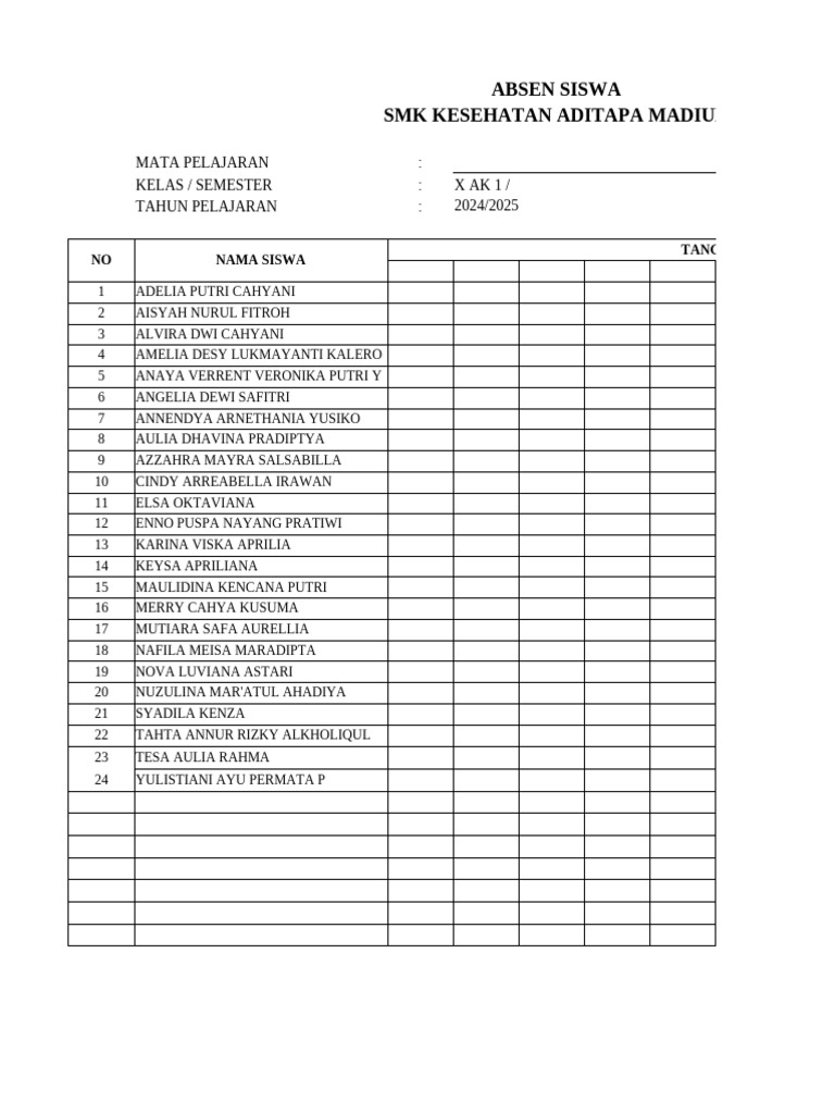 Absen BTA Qur'An | PDF