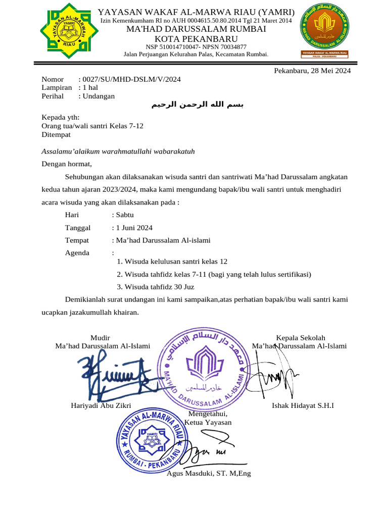 Surat Undangan Wisuda | PDF