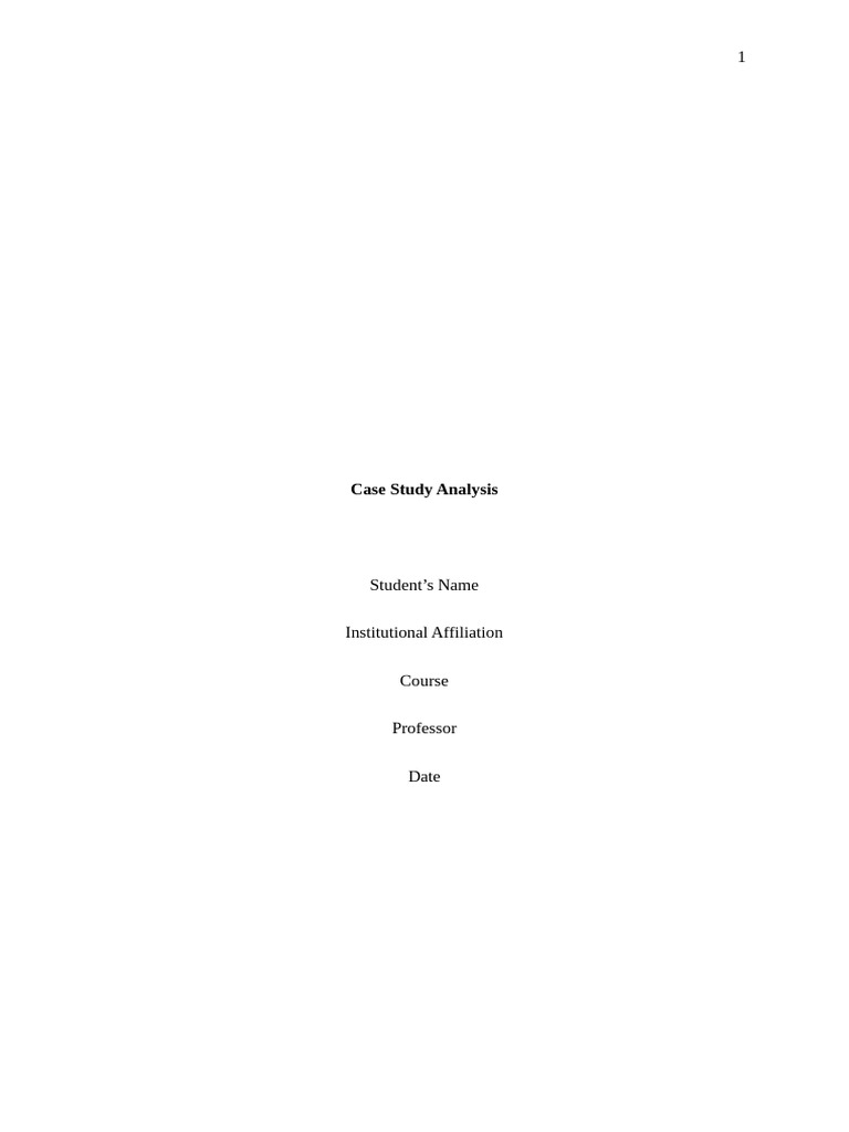 Case Study Analysis | PDF
