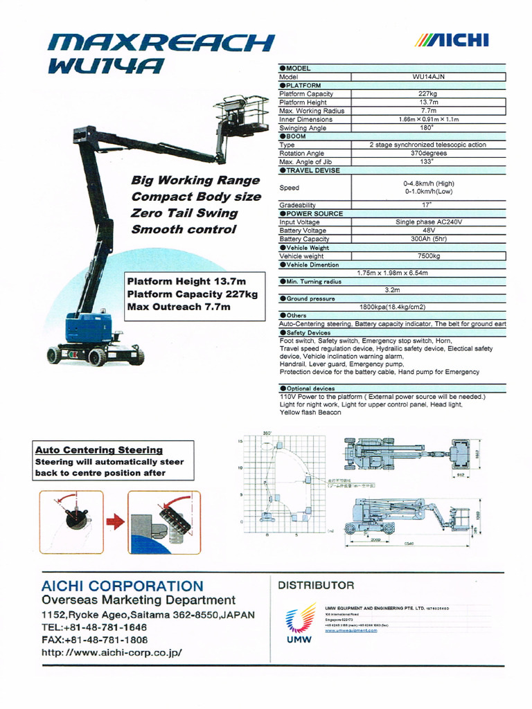 Aichi-WU14AJN boom lift | PDF