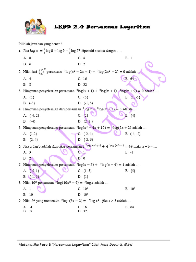 LKPD 2.4 Persamaan Logaritma | PDF