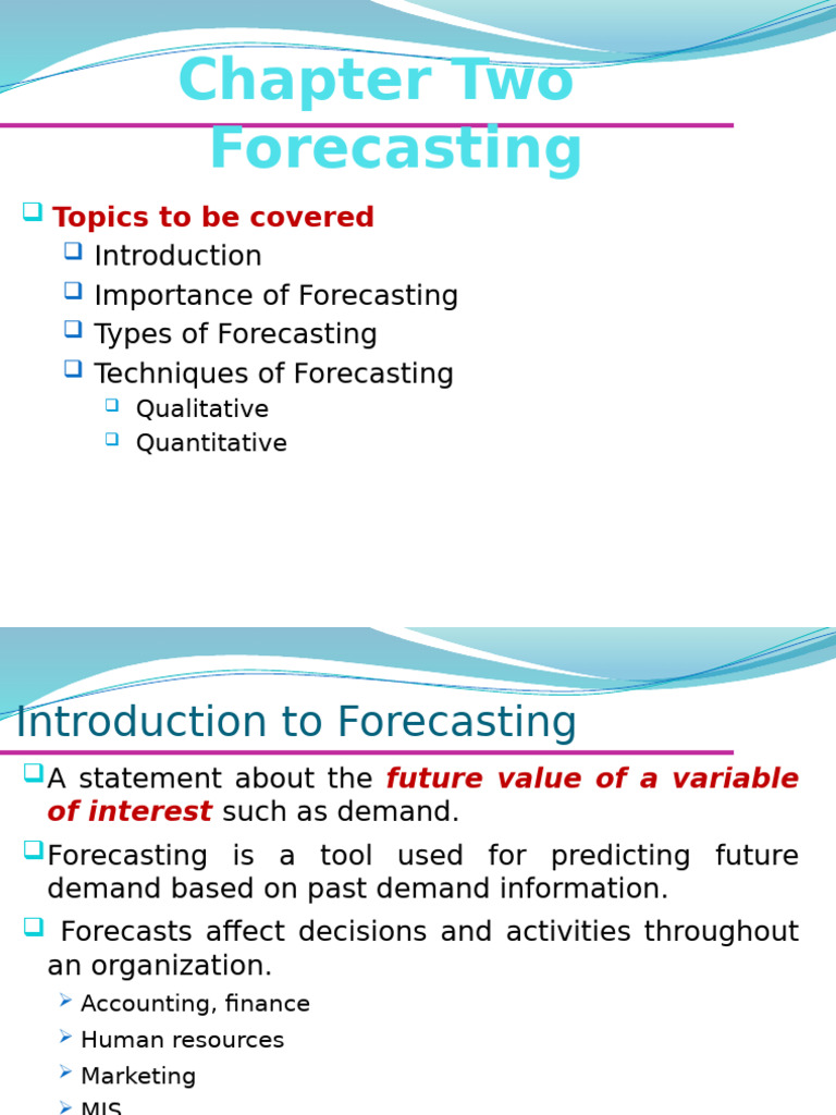 Chapter 2-Forecasting | PDF