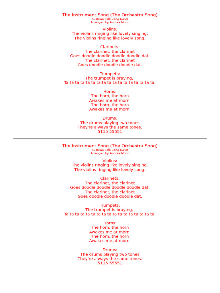 The Instrument Song | PDF