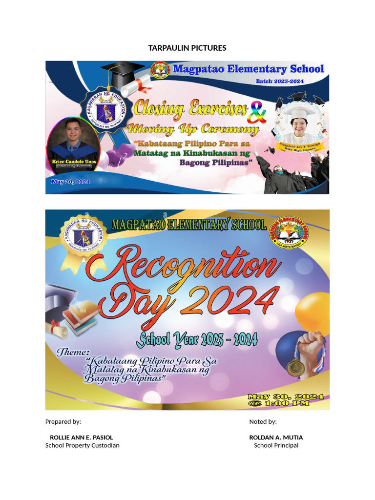 TARPAULIN PICTURES, Graduation and Recognition | PDF