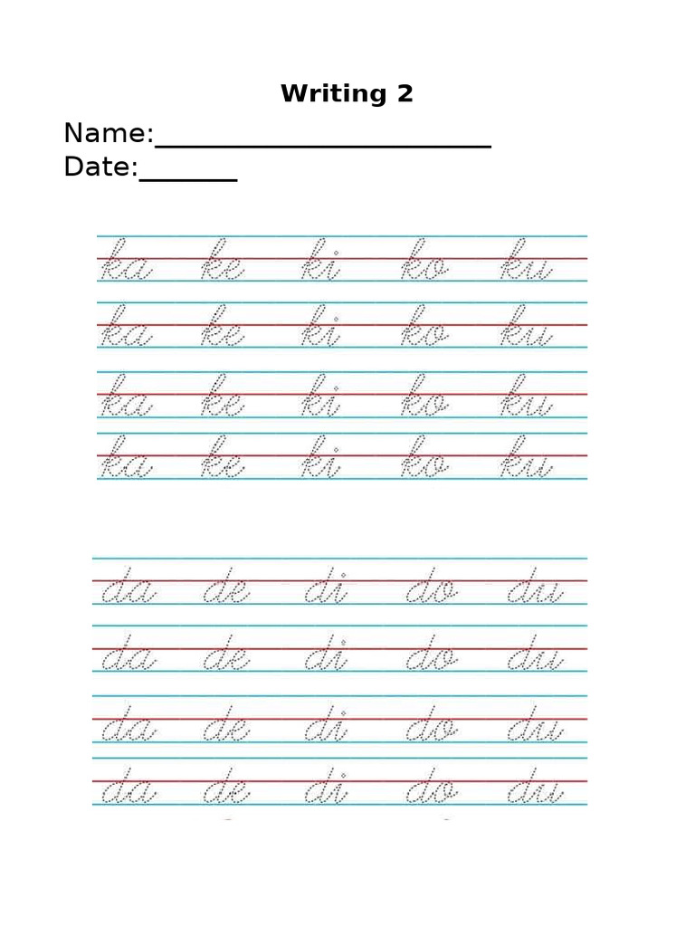 Cursive Writing - Pantig | PDF