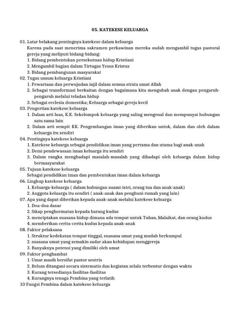 KATEKESE KELUARGA | PDF