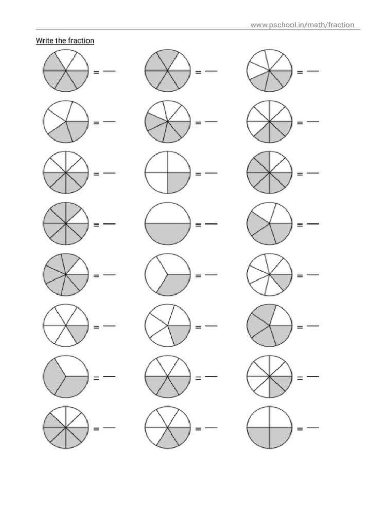 Write The Fractions | PDF