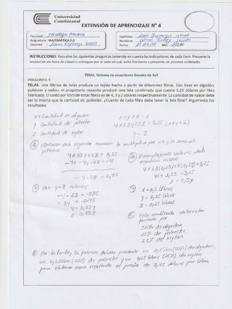 Tarea de Matematica 4 | PDF