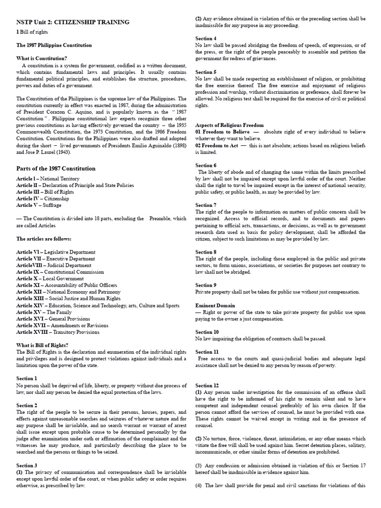 NSTP Unit 2 CIT | PDF