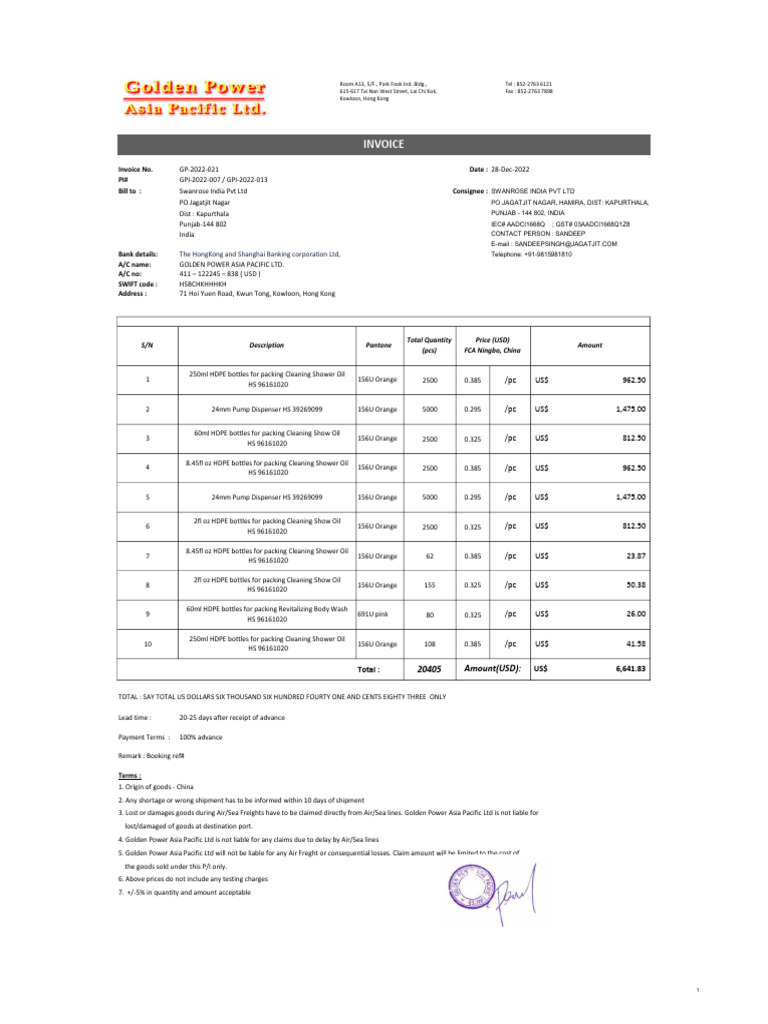 Invoice: Invoice No. Date: PI# Bill To: Consignee | PDF