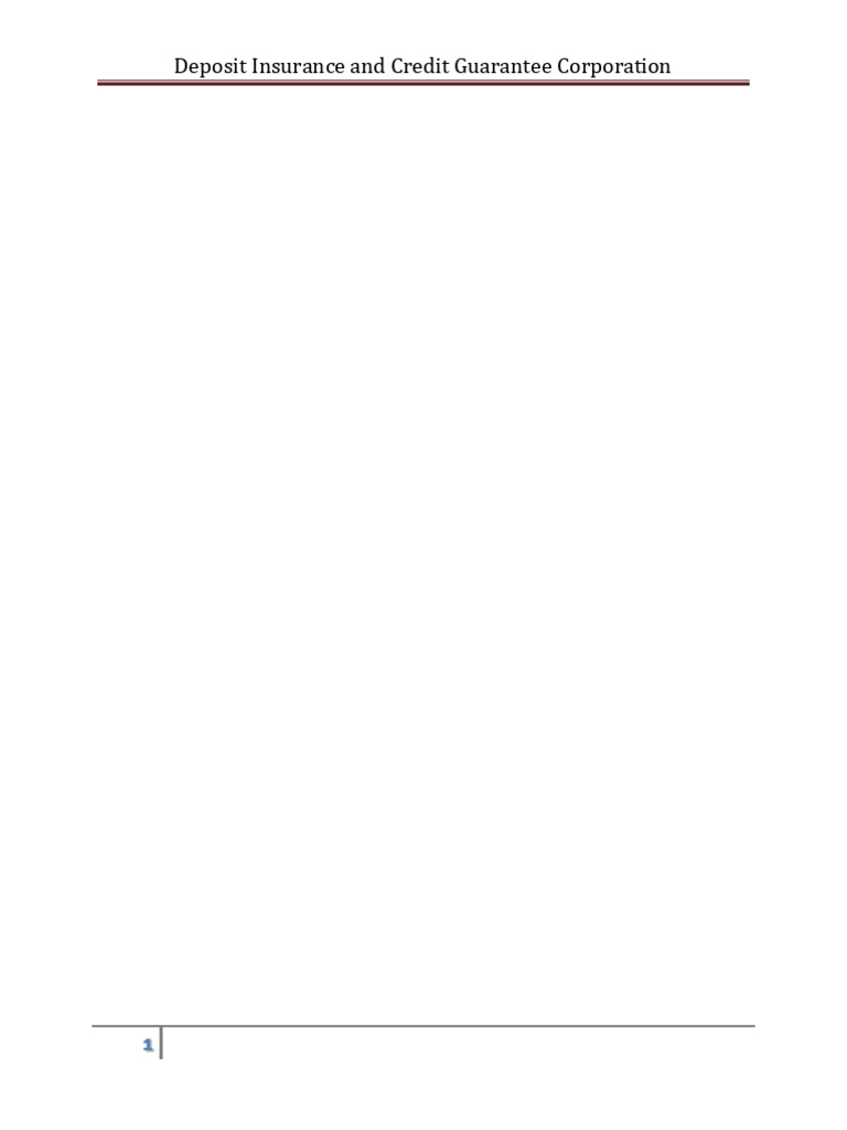 Deposit Insurance and Credit Guarantee Corporation | PDF