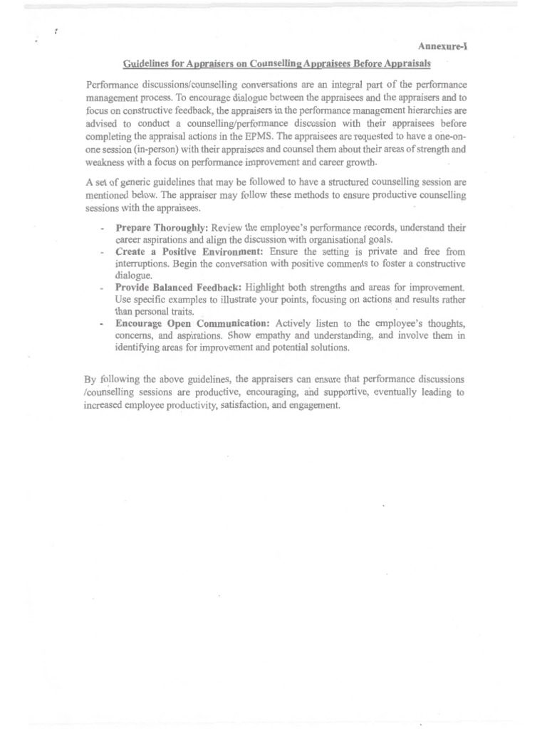 Guidelines For ePMS Counselling | PDF