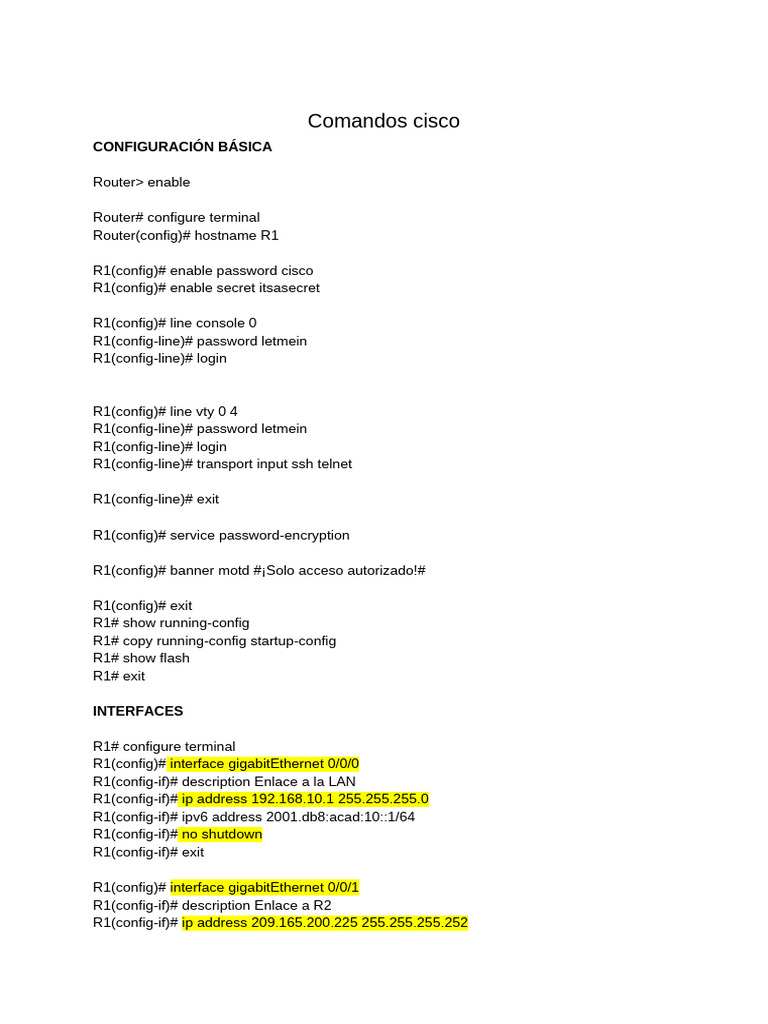 Comandos cisco | PDF