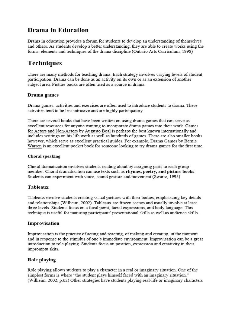 Drama in Education | PDF