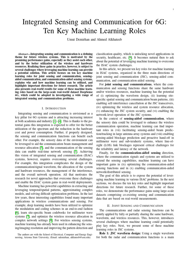 6G Ten Key Machine Learning Roles | PDF