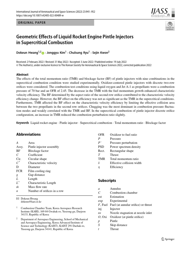 Geometric Effects of Liquid Rocket Engine Pintle Injectors in ...