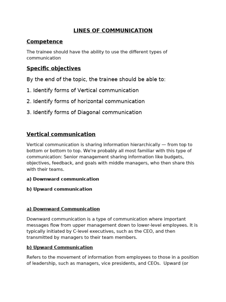 Lines of Communication | PDF