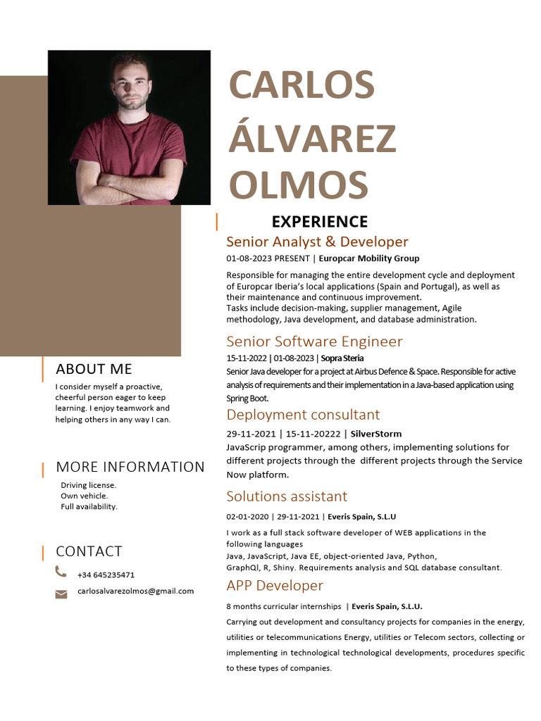 Carlos Álvarez Olmos - CV PDF | PDF
