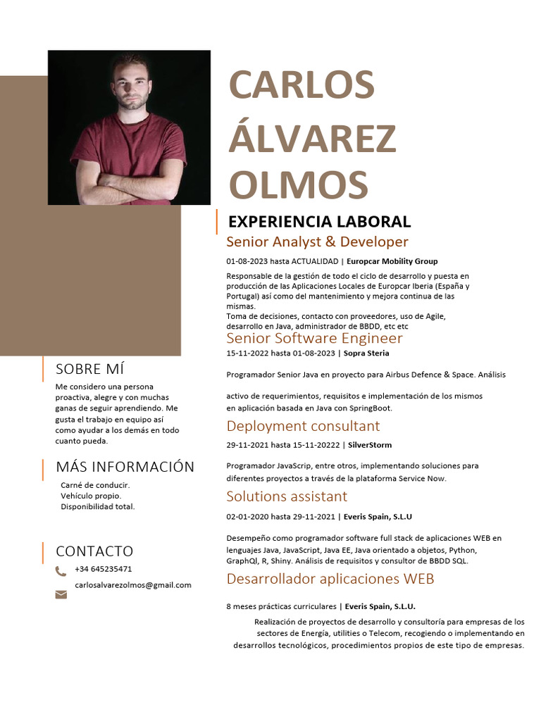 Carlos Álvarez Olmos - CV - 2024 | PDF