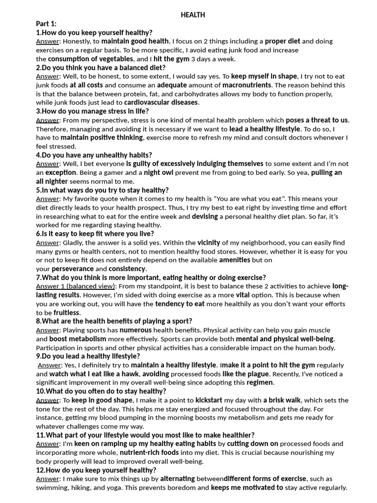 Topic Health | PDF