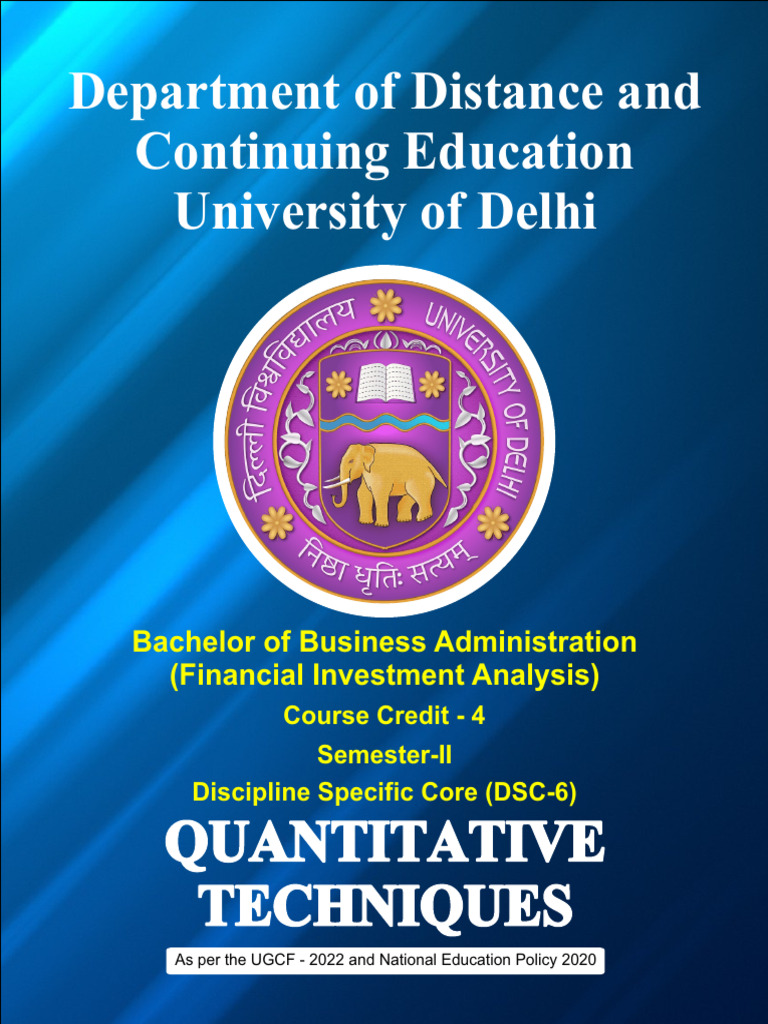 Quantitive Techniques | PDF