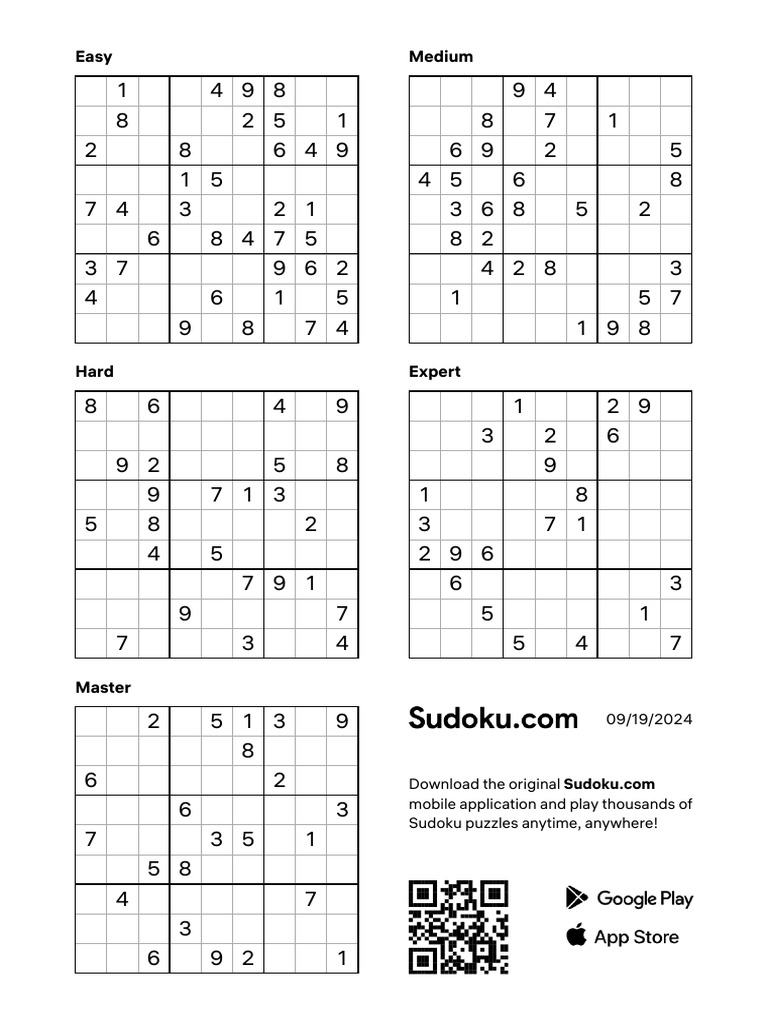 Sudoku A4 09-19-2024 | PDF