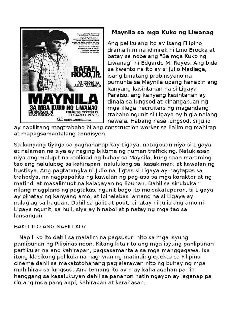 Maynila sa mga Kuko ng Liwanag | PDF