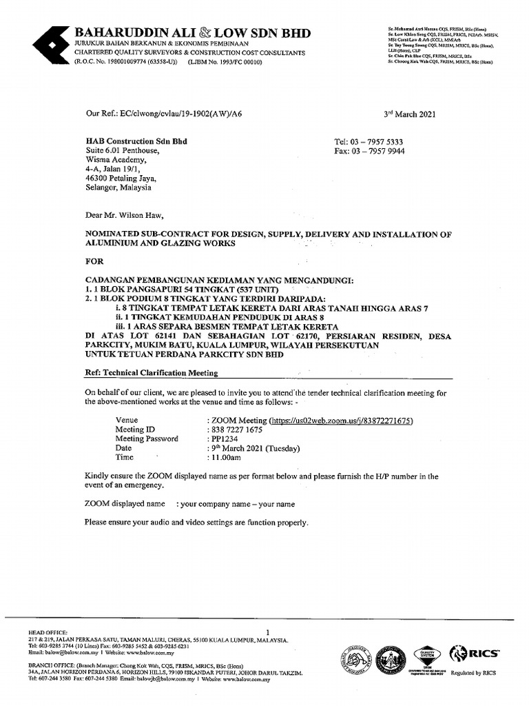 HAB (Tender Clarification) | PDF