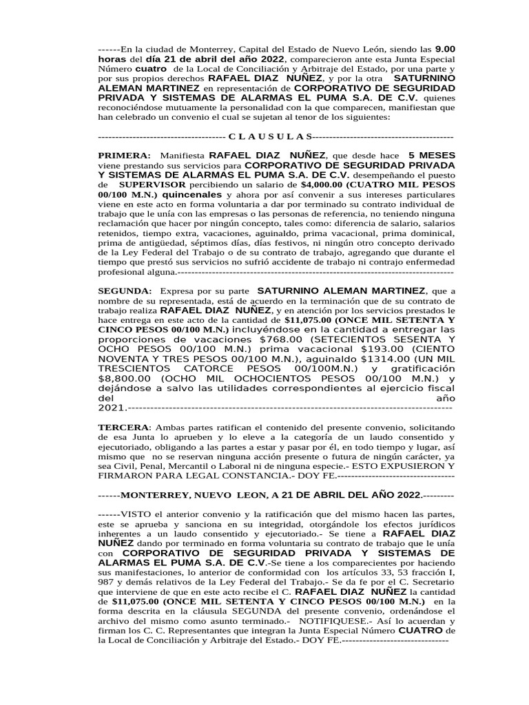 Convenio Monterrey DOS.. | PDF