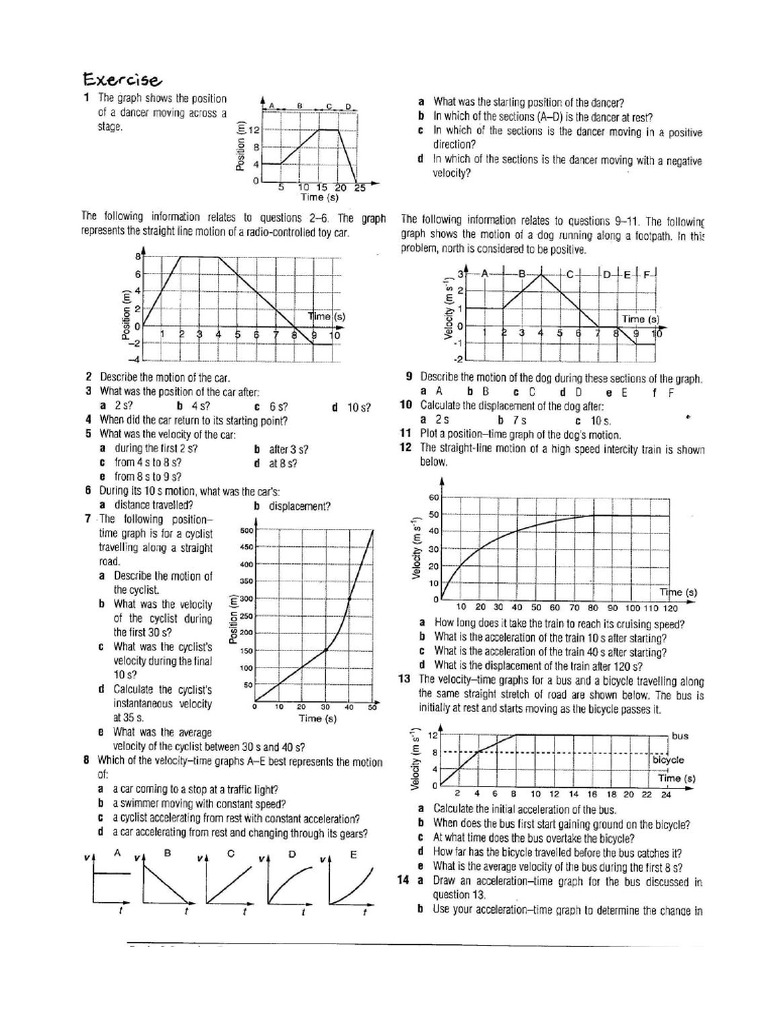 Motion Graphs of Motion | PDF