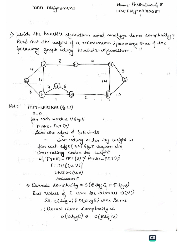 Daa Assignment Shashidhar | PDF