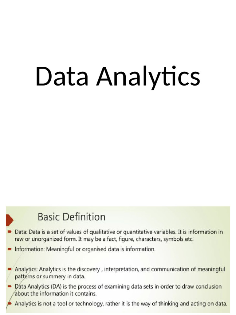 Data Analytics Ppt Pdf