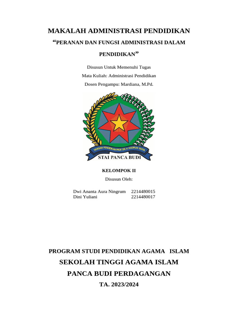 Makalah Administrasi Pendidikan Kel. 2 | PDF