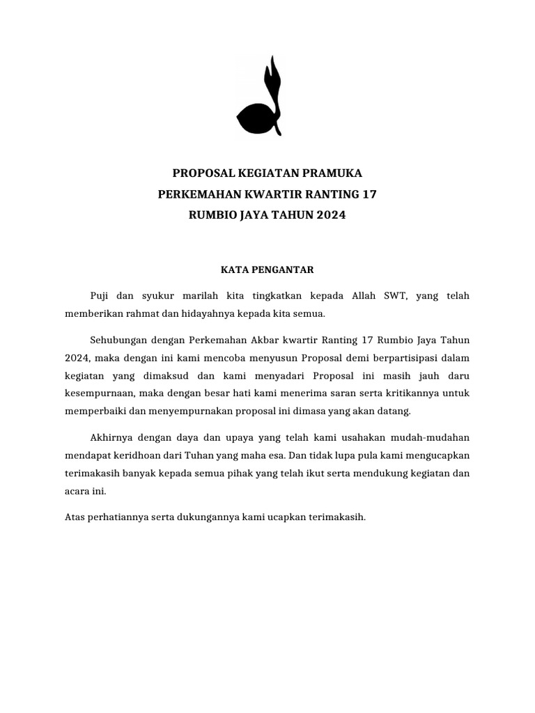 Proposal Kegiatan Pramuka-1 | PDF