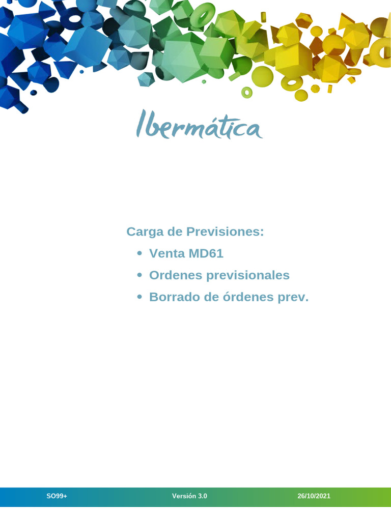 SCM348 Carga de Previsiones Desde Fichero e Integración SO99+V2 | PDF