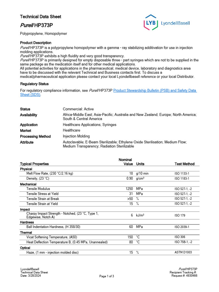 Purell HP373P | PDF