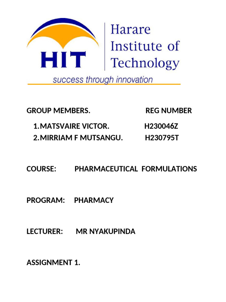 Formulations 2 Ass | PDF