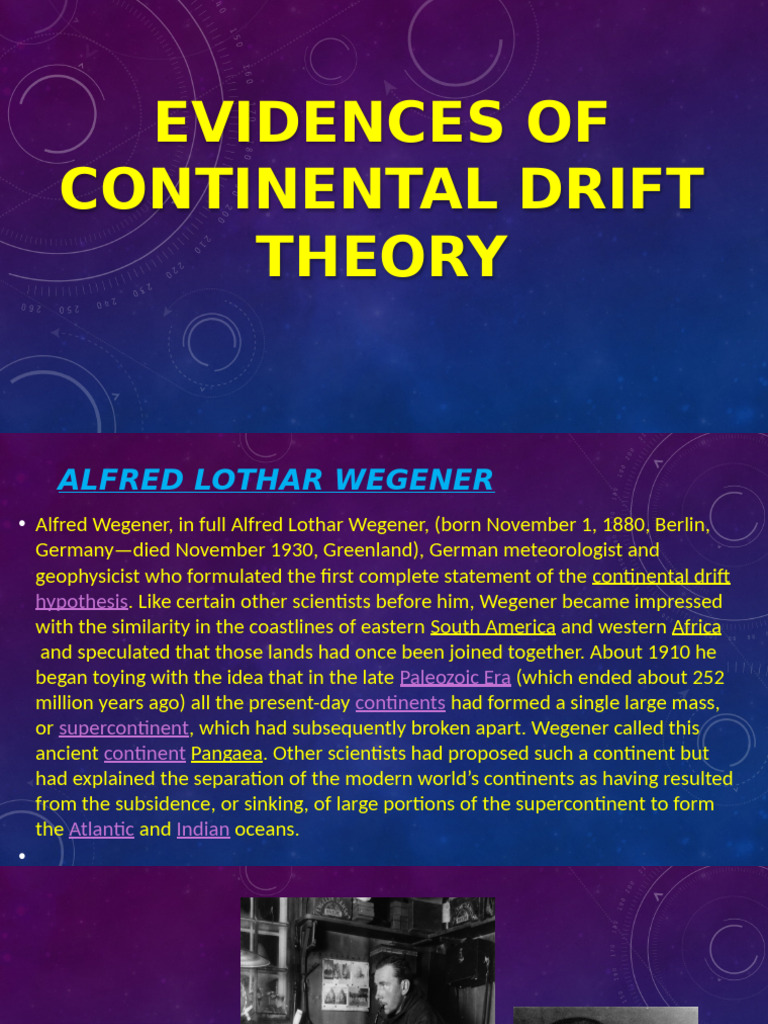 Evidences of Continental Drift Theory | PDF