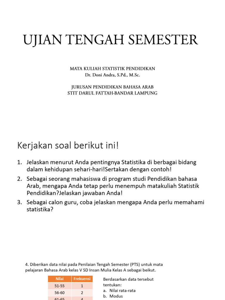UTS-STATISTIK PENDIDIKAN | PDF