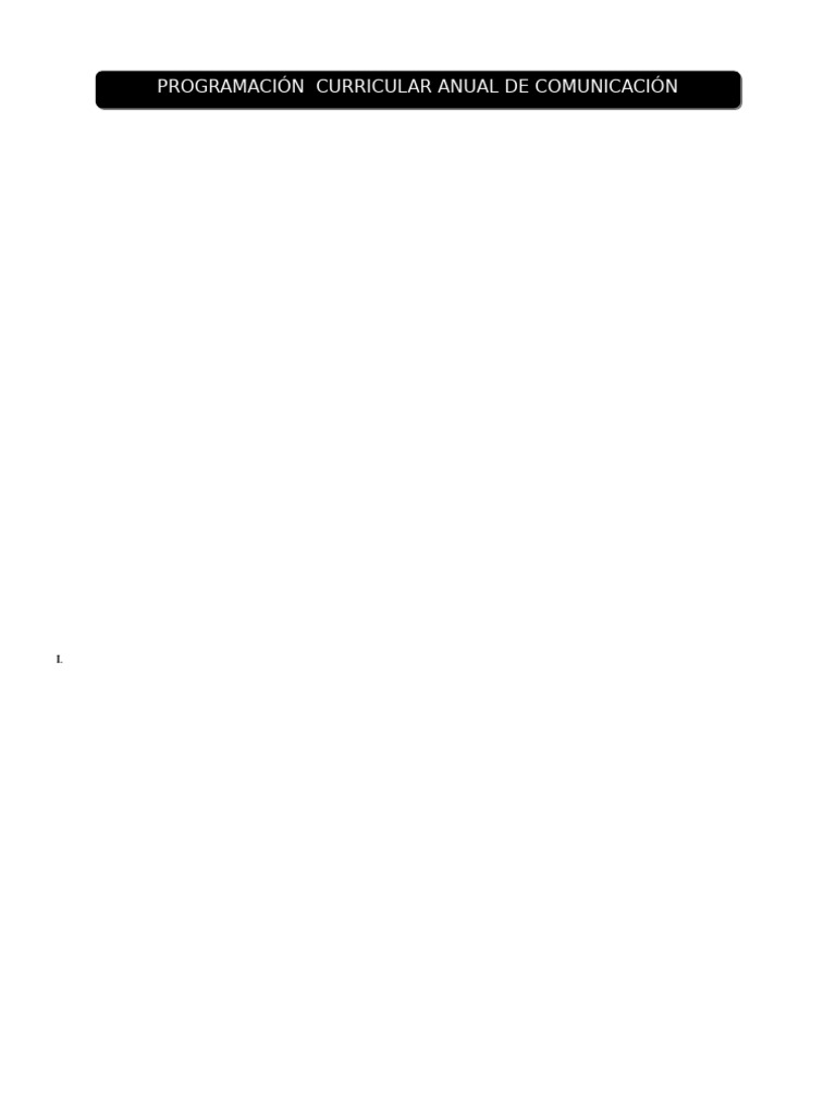 1ro Programacion Anual Comunicación | PDF